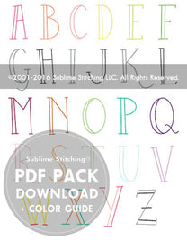 Skinny Letters - Embroidery Patterns from Sublime Stitching