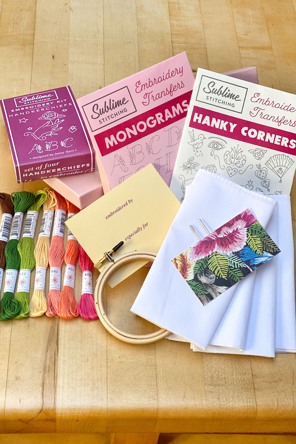 Monogram Handkerchiefs Embroidery Kit – Sublime Stitching